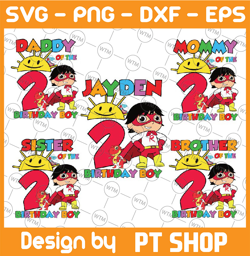 Ryan's World Birthday Matching Family Svg, Personalized Ryan - Inspire ...