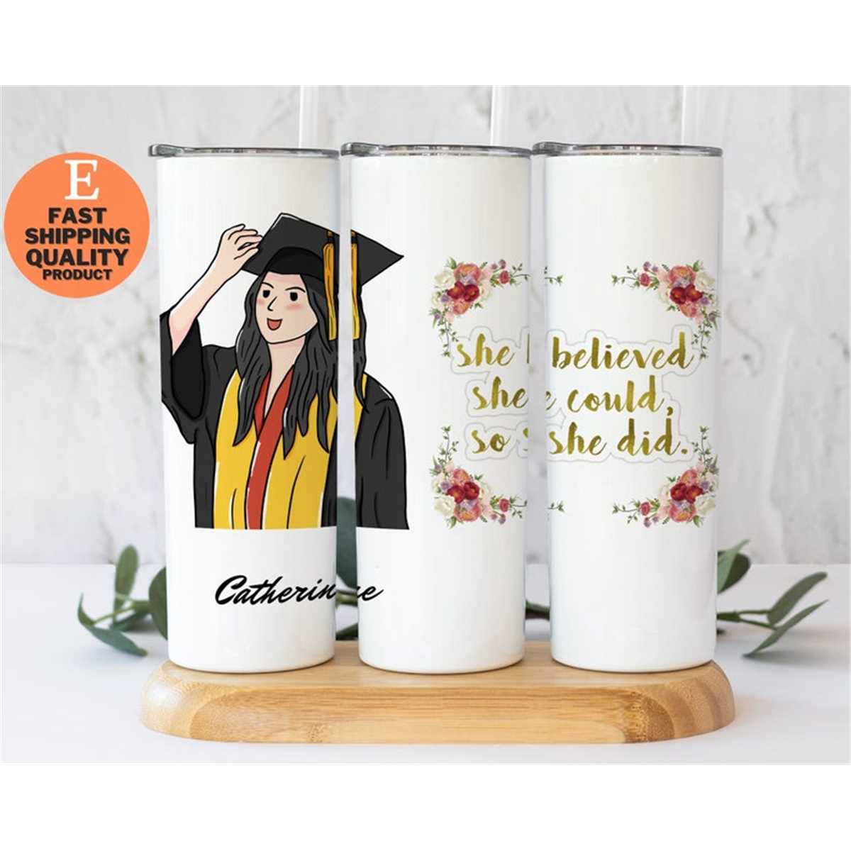 Personalized Graduation Tumbler for Her, 20oz Stainless Stee - Inspire ...