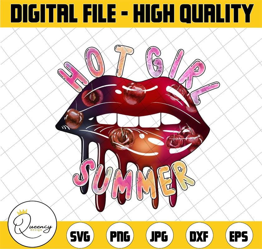 Hot Girl Summer Lips PNG Print File for Sublimation Or Print | Inspire ...