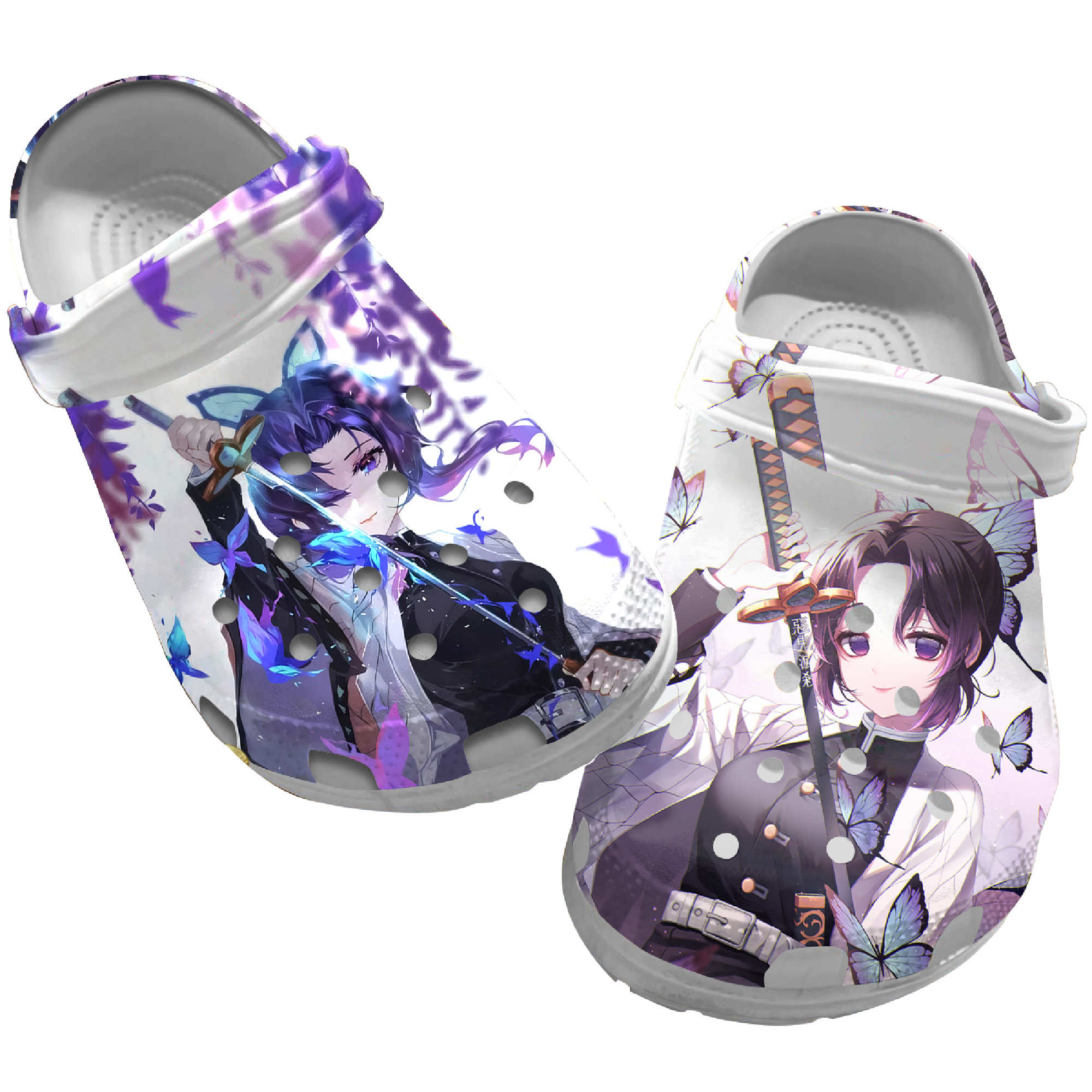 Shinobu Kocho Demon Crocs, Demon Slayer Clog Shoes Unisex, D | Inspire ...