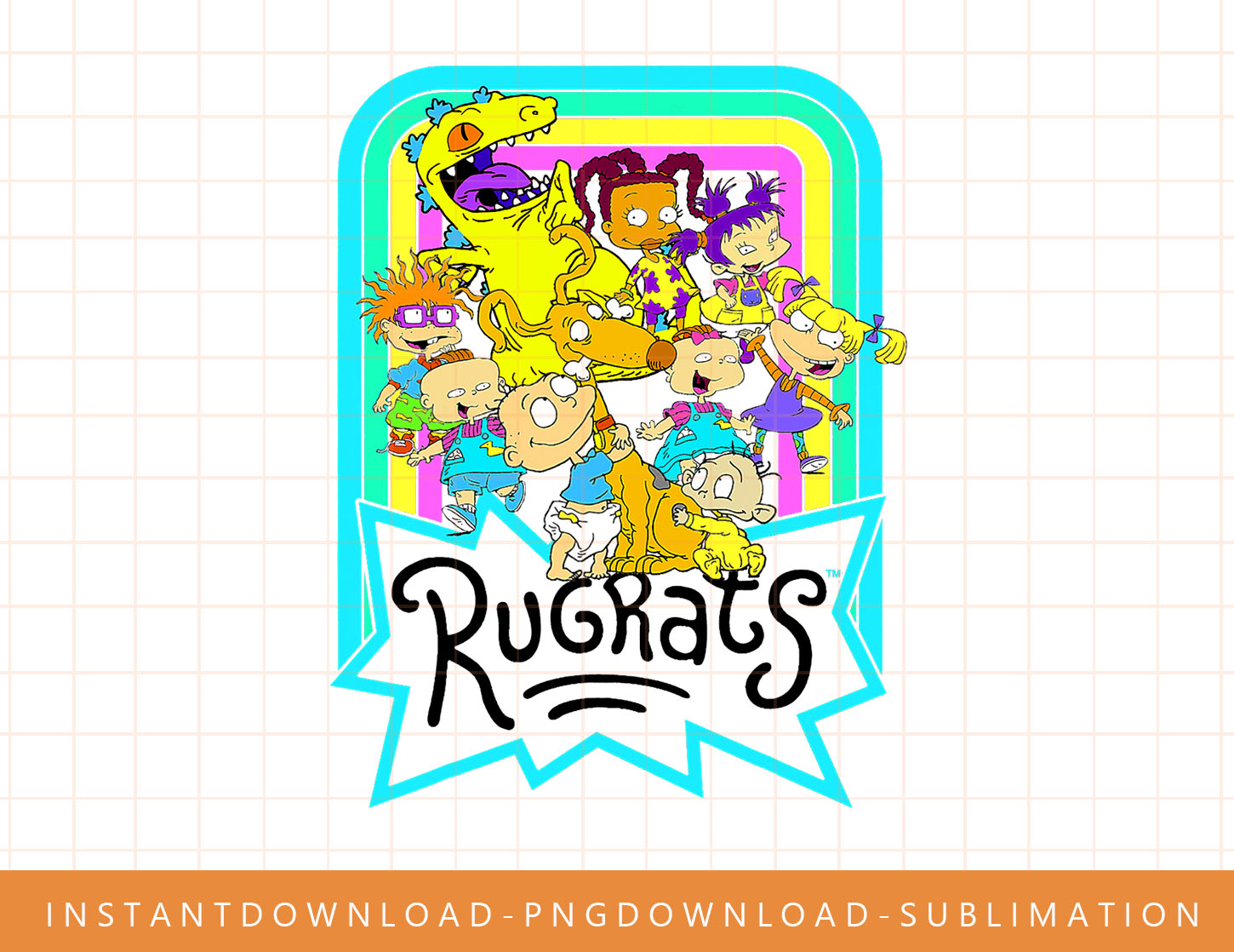 Nickelodeon Rugrats Neon Rainbow Reptar And Friends png, sub | Inspire ...