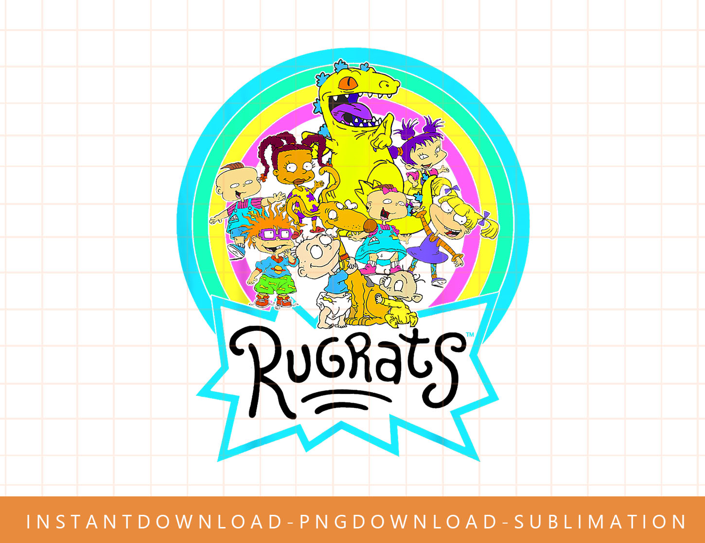 Nickelodeon Rugrats Rainbow Circle Reptar And Friends png, s | Inspire ...