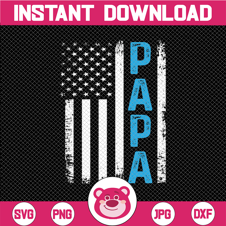 Papa Distressed American Flag Svg, Png, Jpg, Dxf, Patriotic | Inspire ...