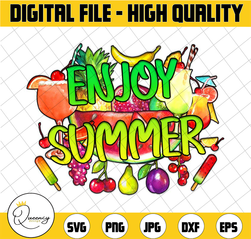 Enjoy Summer Png, Summer Sublimation Png, Fruit Png, Coctail - Inspire ...
