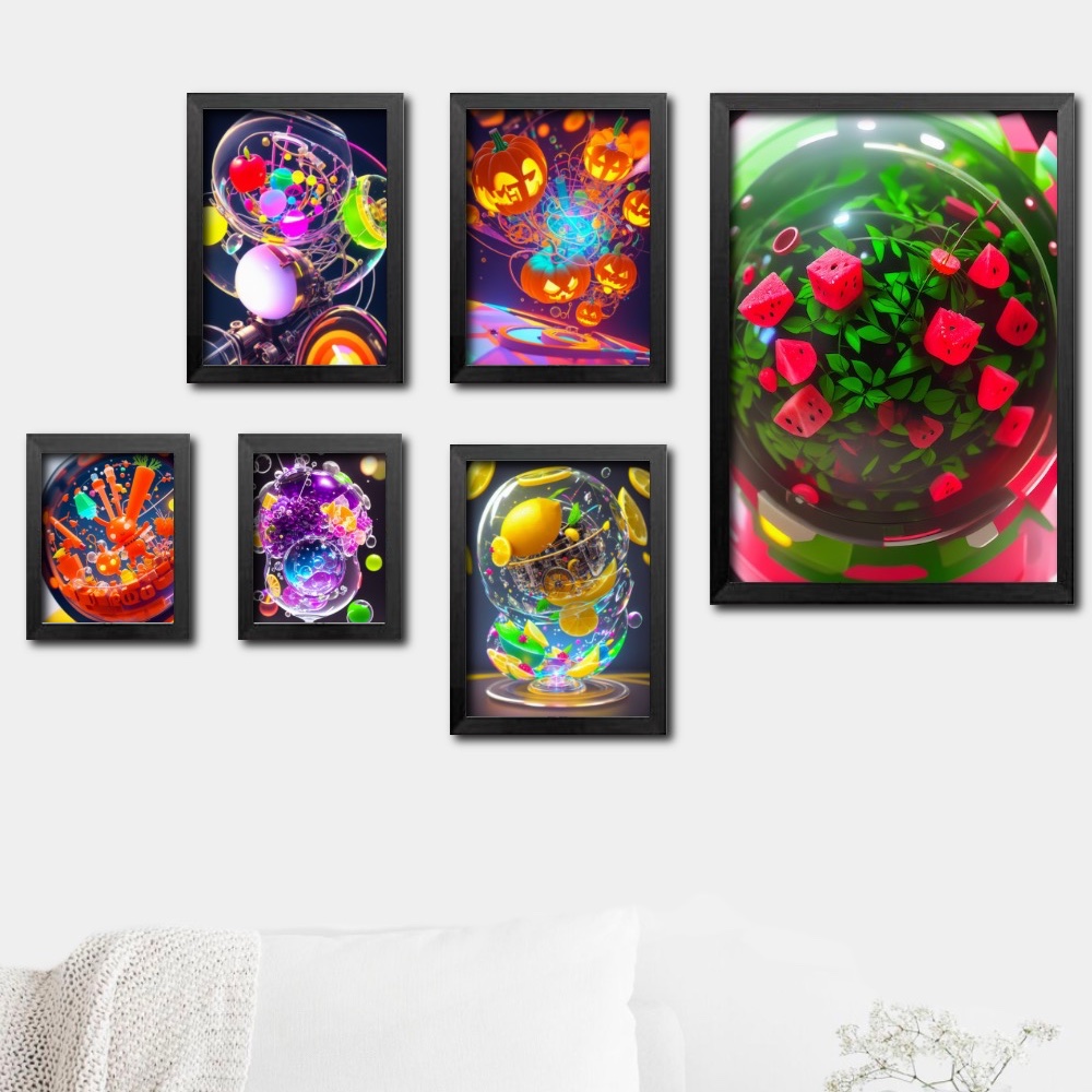 Digital art, set of 6 prints, wall decor, posters, living r - Inspire ...