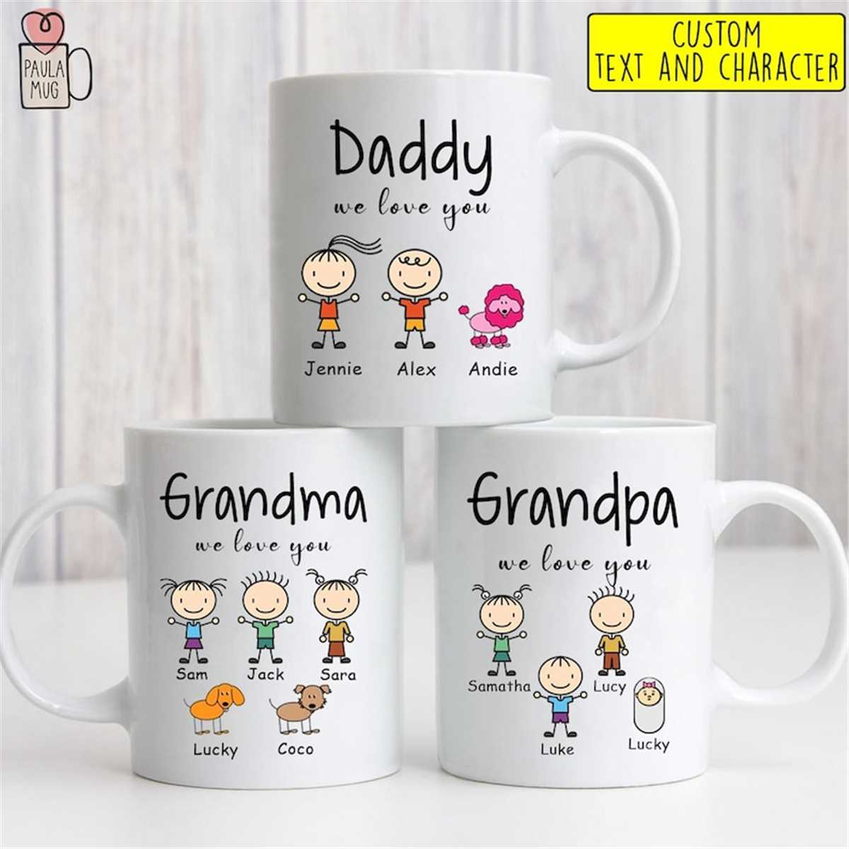 Custom Family Mug, Dad BirthdayMug, Dad We Love You Mug, Gra | Inspire ...