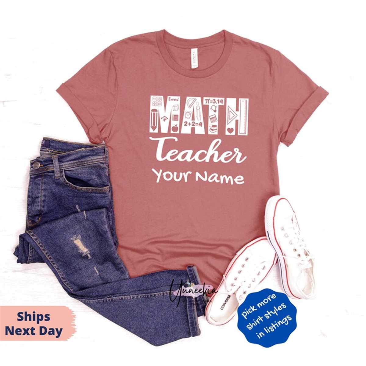 Math Teacher Name Shirt, Custom Math Teacher shirt, Math Tea | Inspire ...