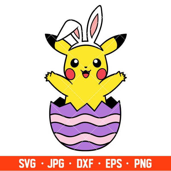 Pikachu Easter Svg, Easter Bunny Svg, Happy Easter Svg, Disn | Inspire ...