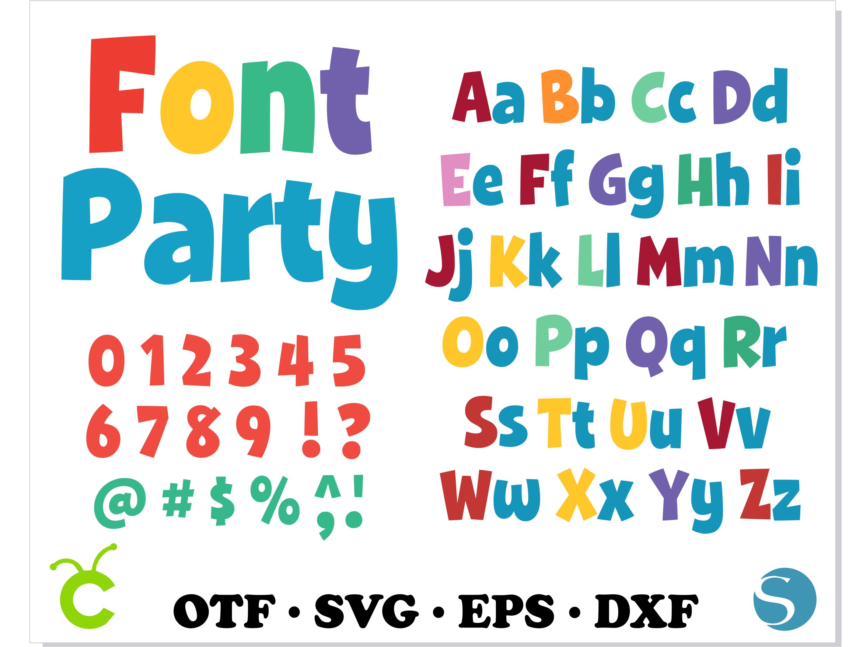 Word Party ttf, Word Part svg Cricut, Party font otf, Party | Inspire ...