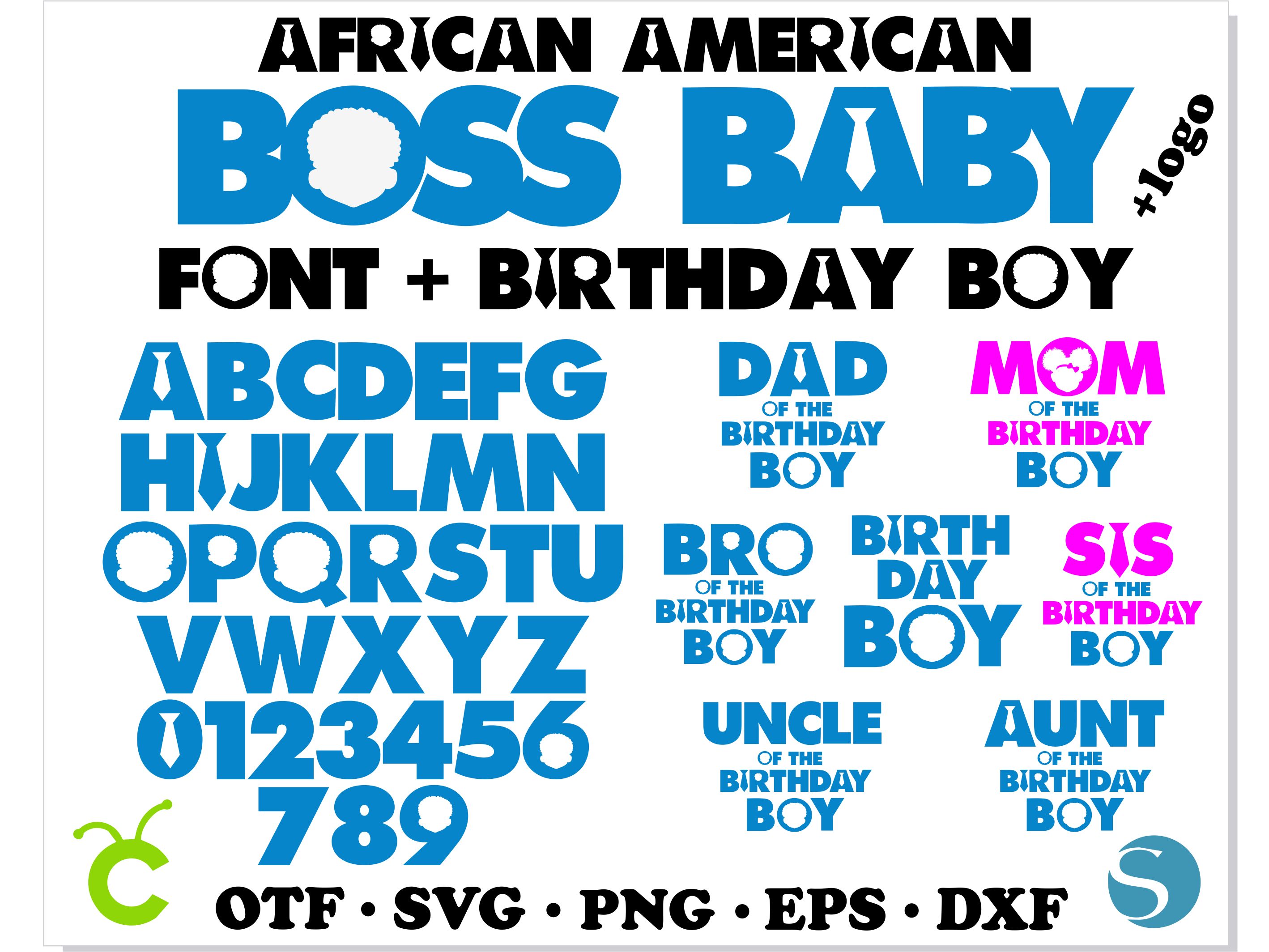 African American Boy Boss Baby Bundle | Boss Baby Font OTF S | Inspire ...