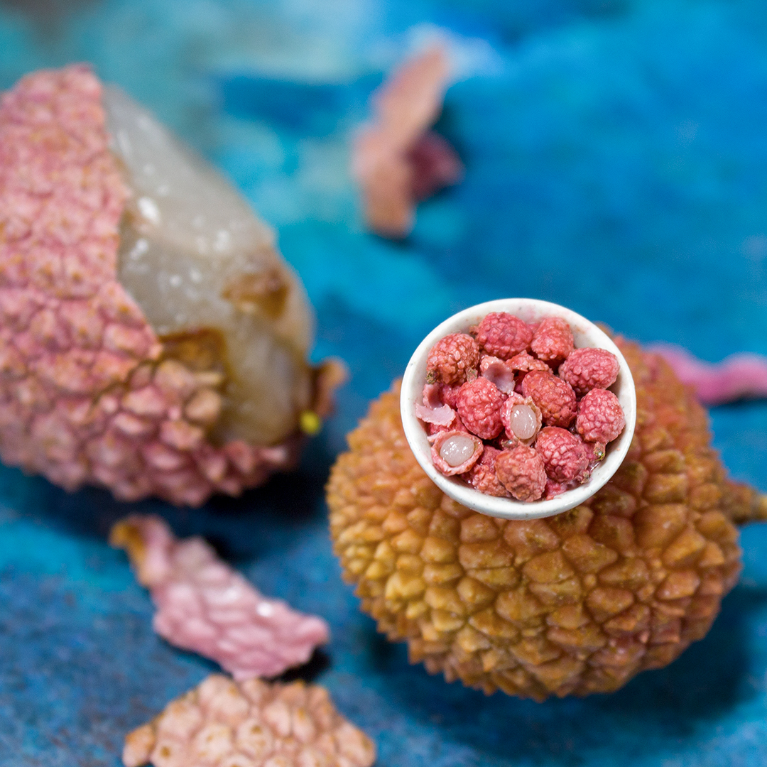 TUTORIAL Miniature litchi with polymer clay | Miniature food - Inspire ...