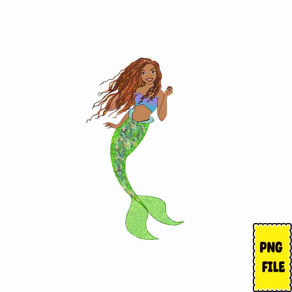 New Black Mermaid PNG, Designs Little Mermaid Birthday PNG B - Inspire ...
