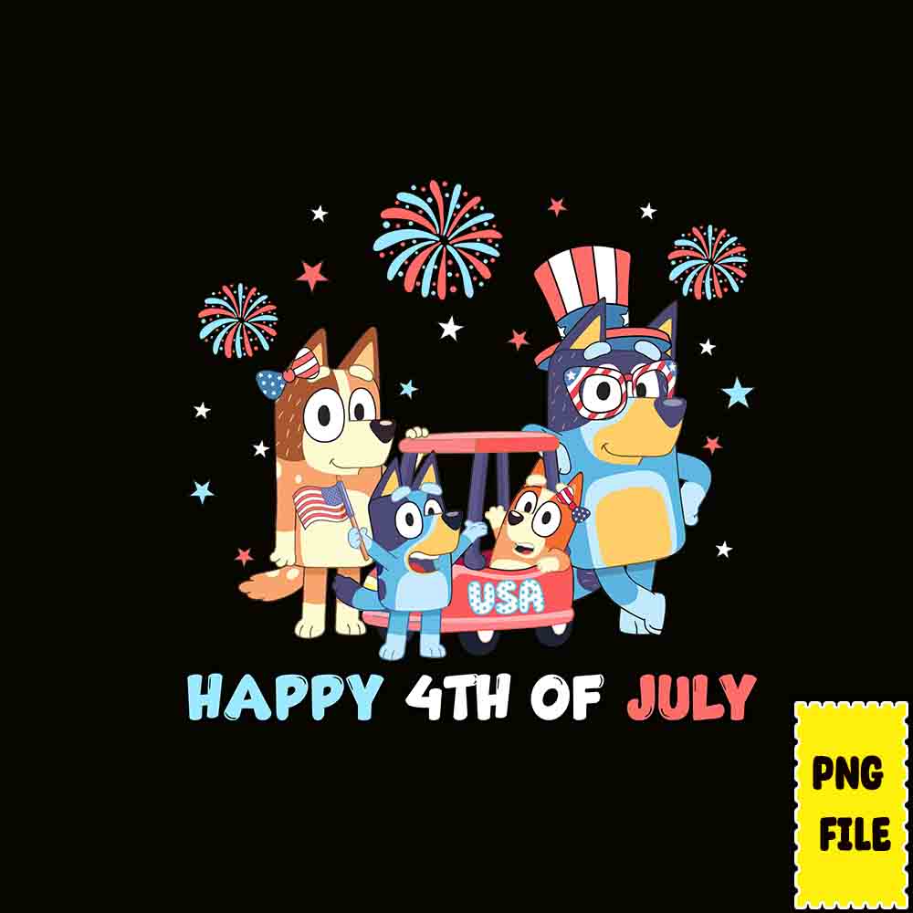 Bluey Happy 4th of July PNG, Blue Character 4th July PNG Bun - Inspire ...