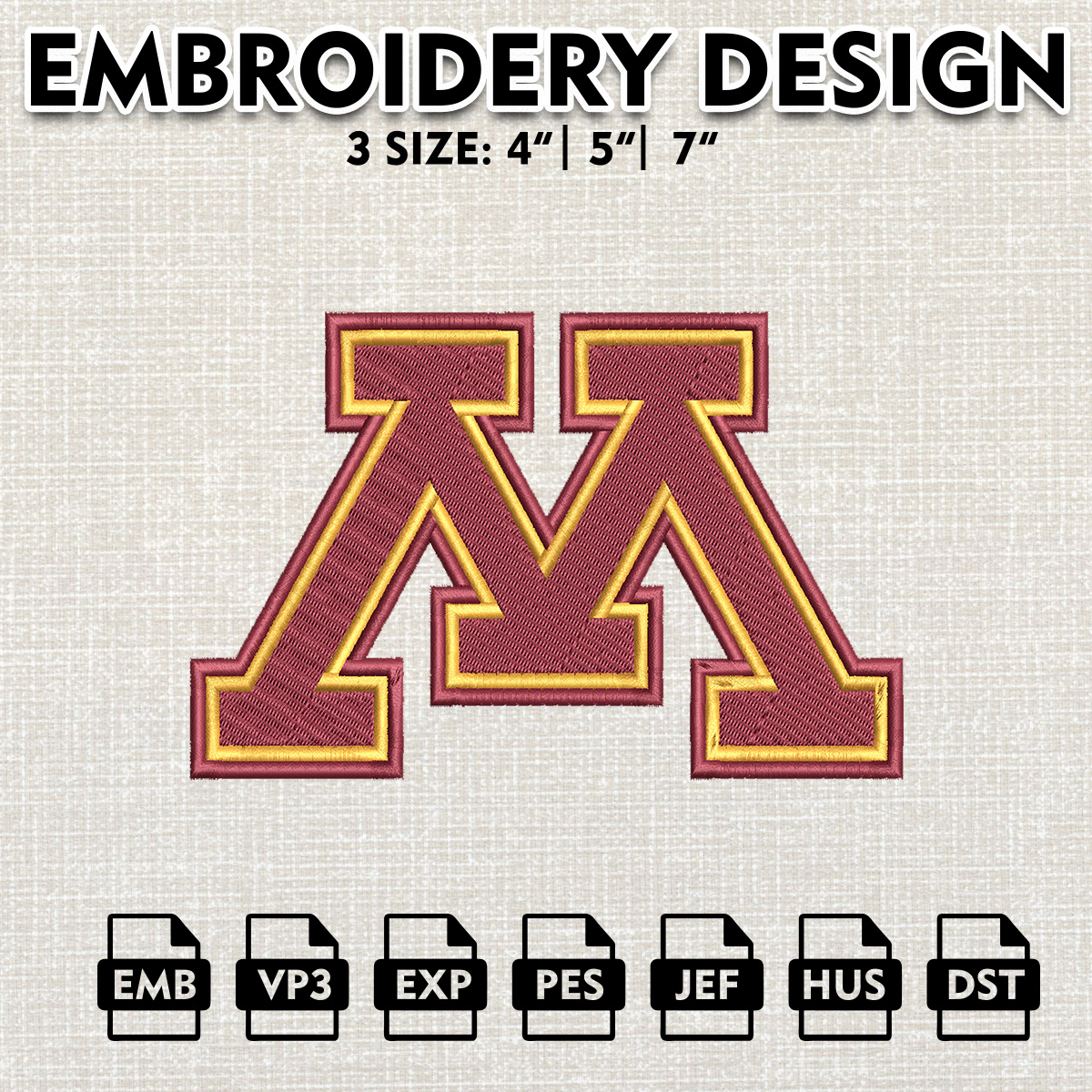 NCAA Logo Embroidery Designs, Minnesota Golden Gophers Embro | Inspire ...