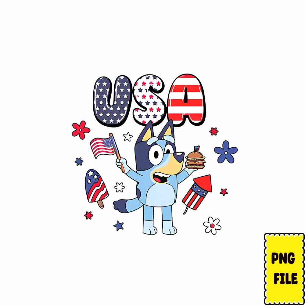 USA Bluey Character 4th July PNG I New Bluey USA 4th Of July | Inspire ...