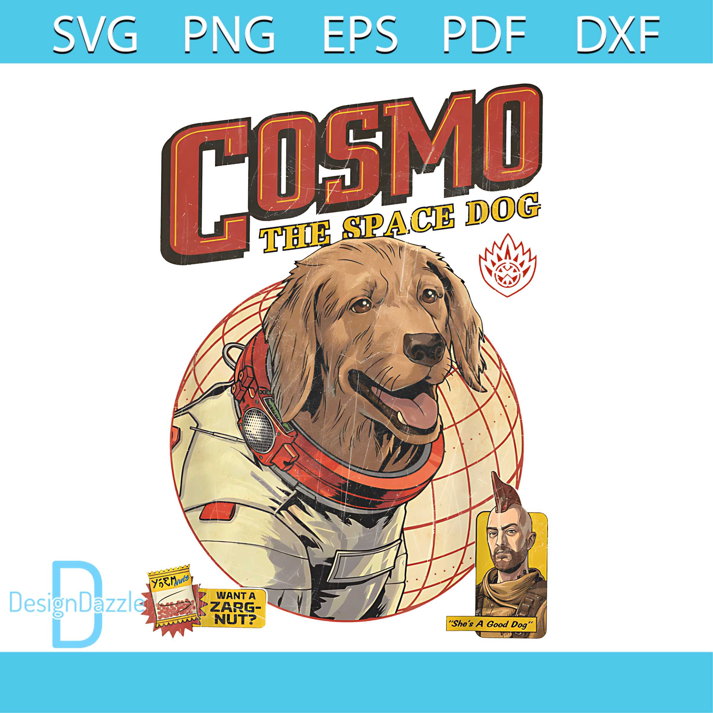 Cosmo the Space Dog Png Silhouette Sublimation Files | Inspire Uplift