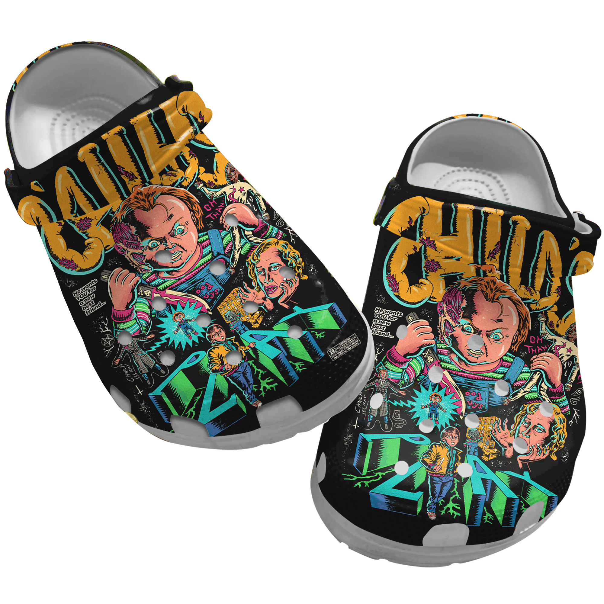 Classic Chucky Clog Shoes Unisex, Chucky Crocs, Movie Clog S - Inspire ...