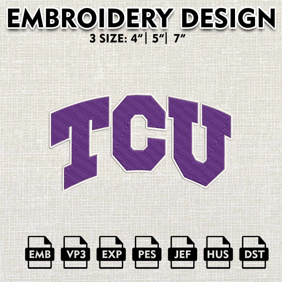 NCAA Logo Embroidery Designs, TCU Horned Frogs Embroidery Fi | Inspire ...