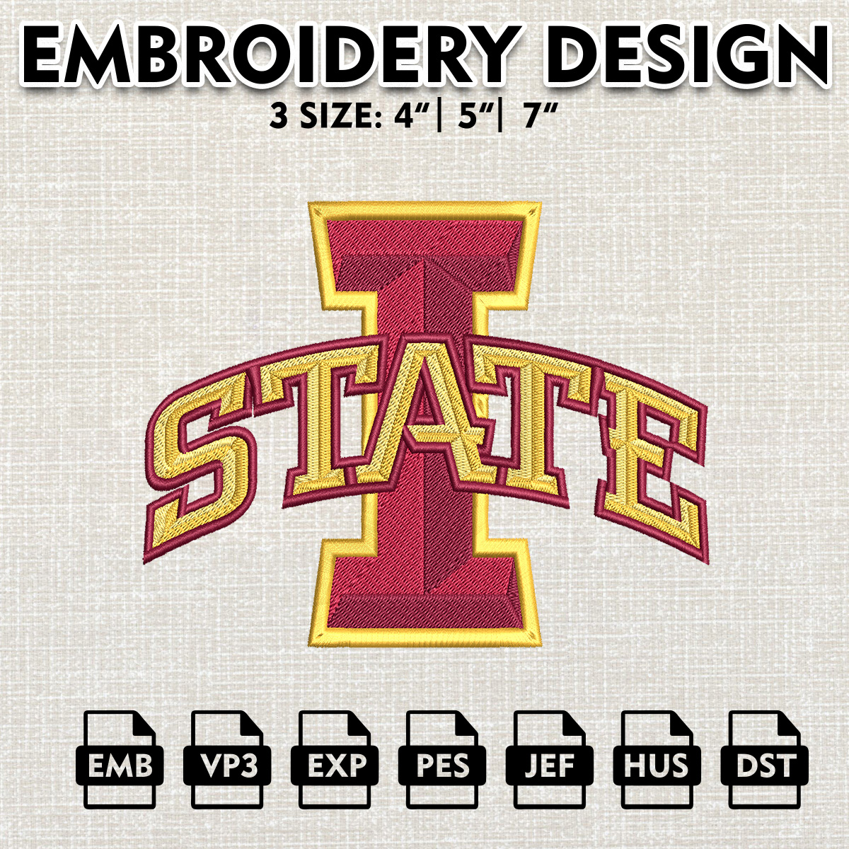 NCAA Logo Embroidery Designs, Iowa State Cyclones Embroidery | Inspire ...