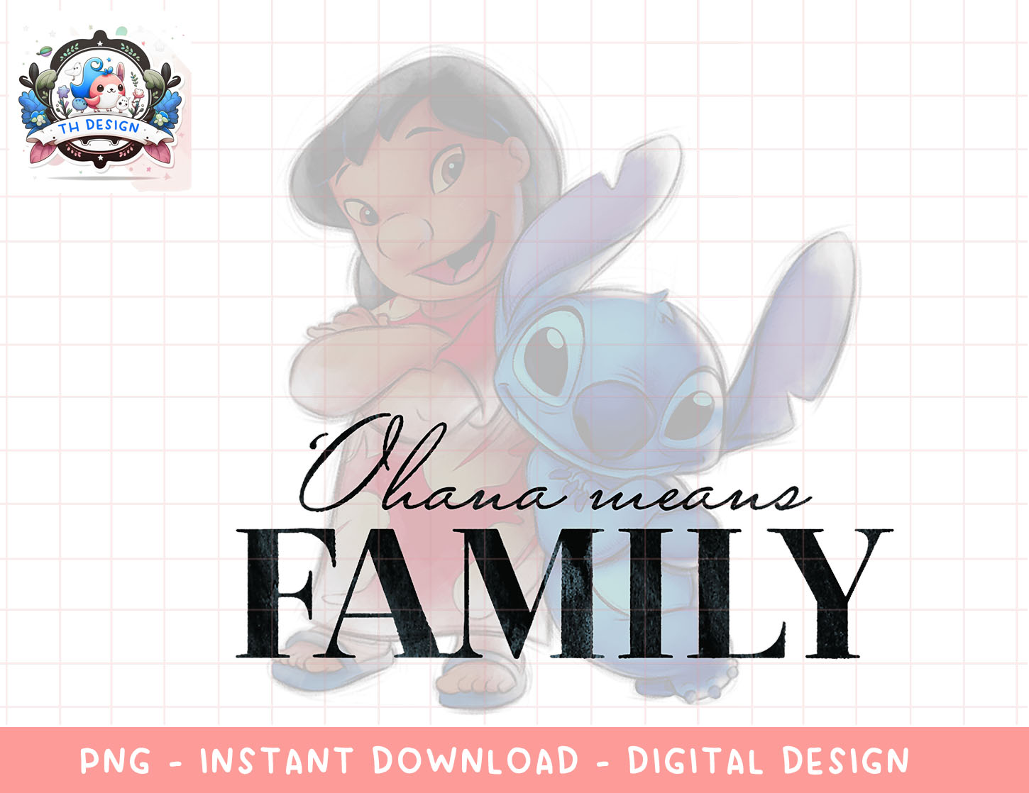 Disney 100 Lilo & Stitch Ohana Means Family Sketch Duo png, | Inspire ...