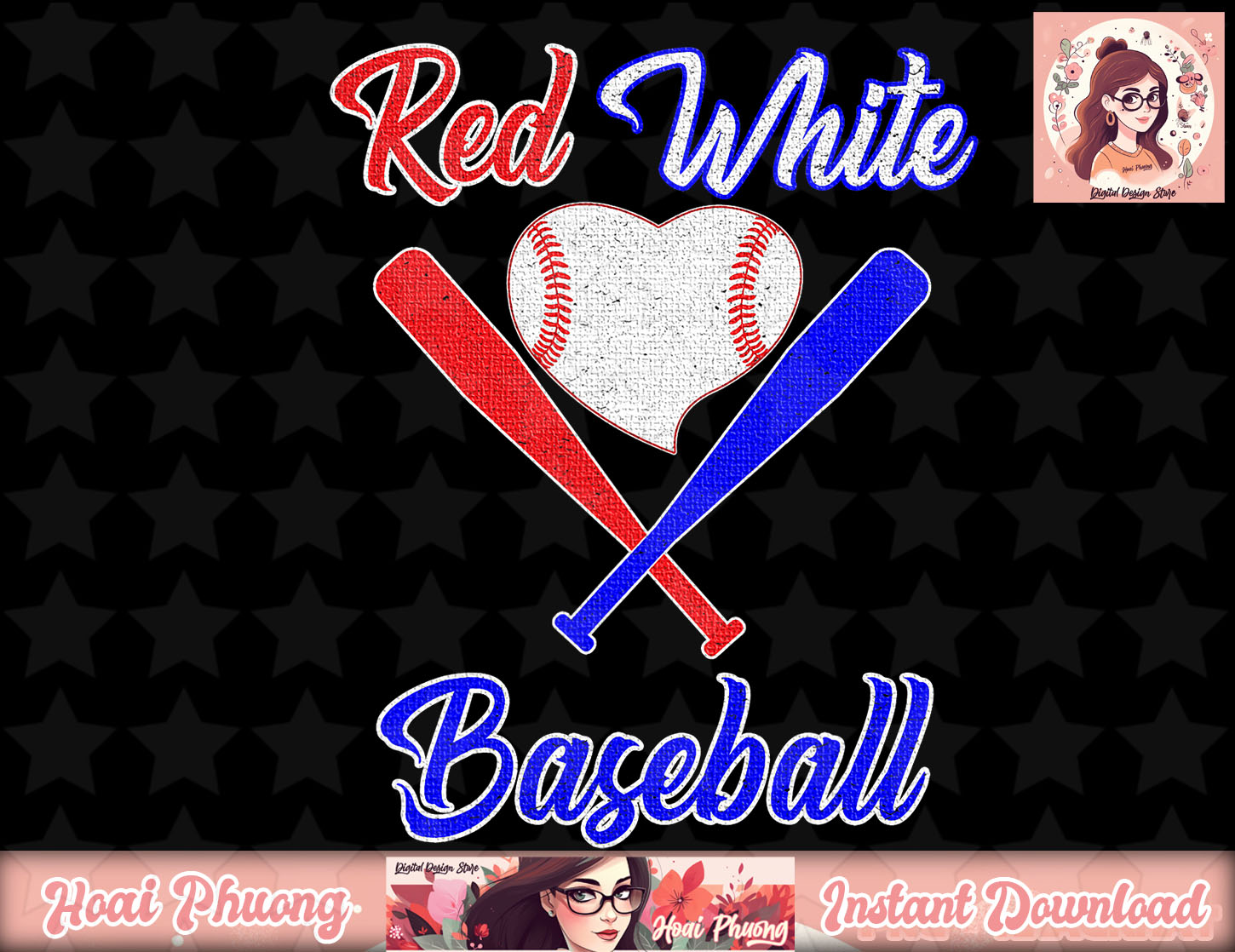 4th of July Baseball Red White Blue Patriotic Baseball Heart | Inspire ...