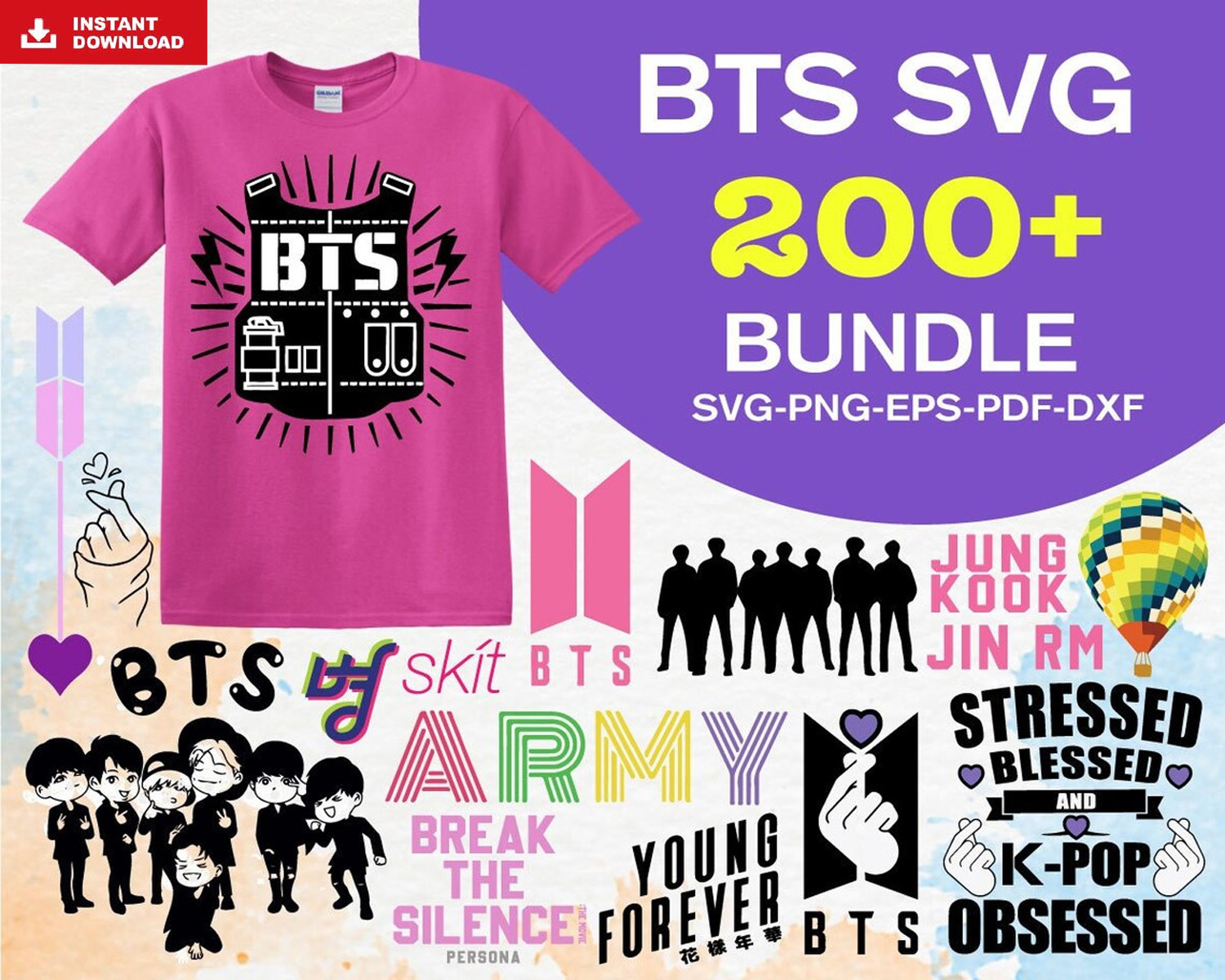 200 BTS Svg Bundle, Bts Svg, Kpop Svg - Inspire Uplift