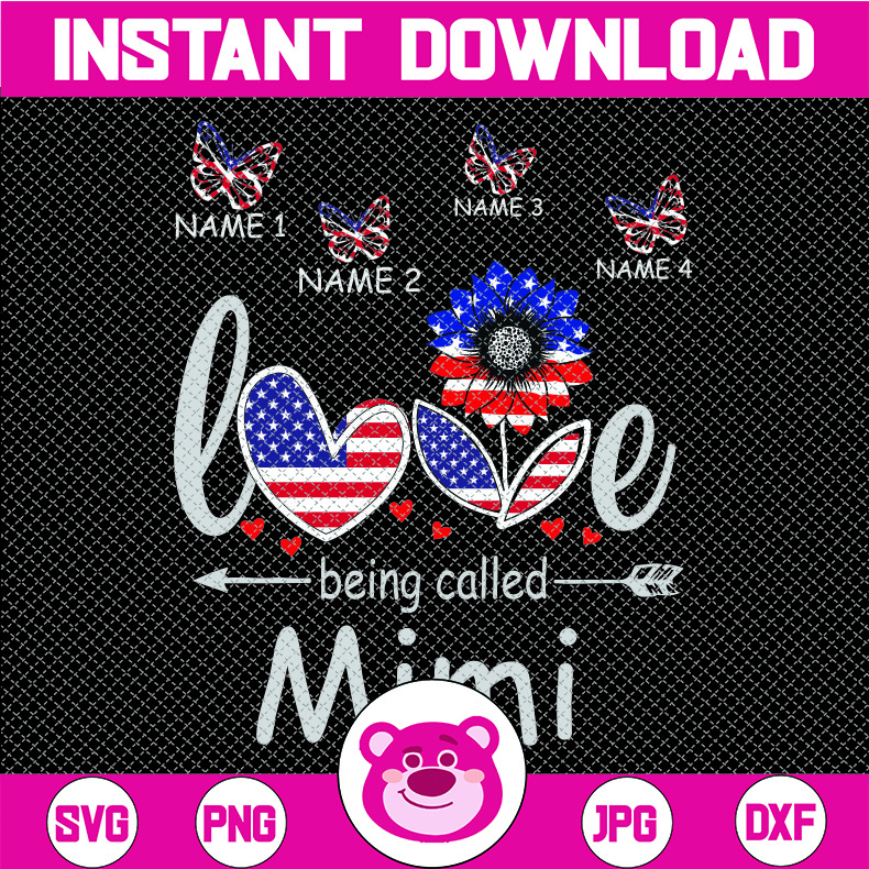 Personalized Names Love Being Called Mimi PNG US Flag Sunflo | Inspire ...