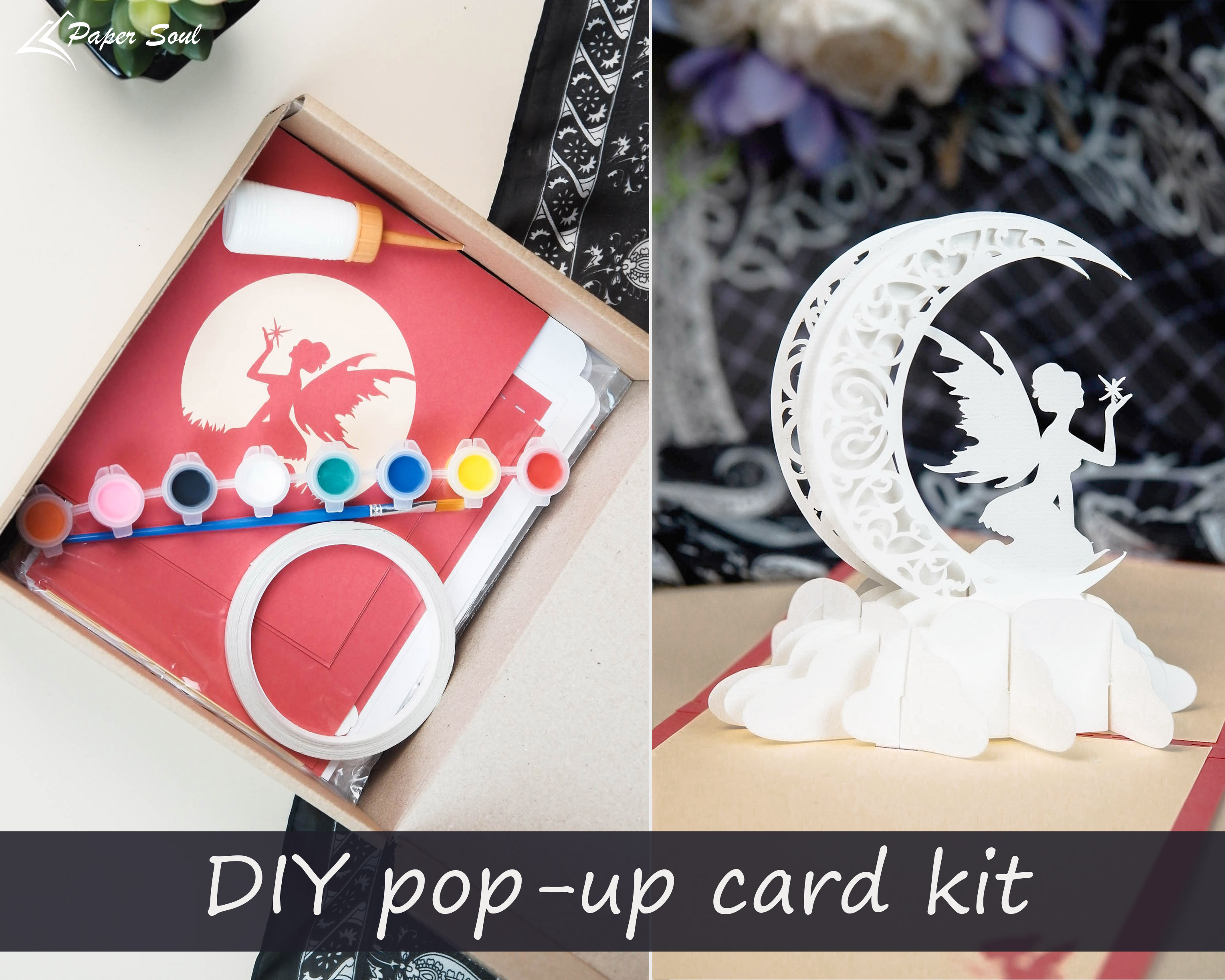DIY Fairy on the moon pop-up card kit | DIY pop-up card kit | Inspire ...