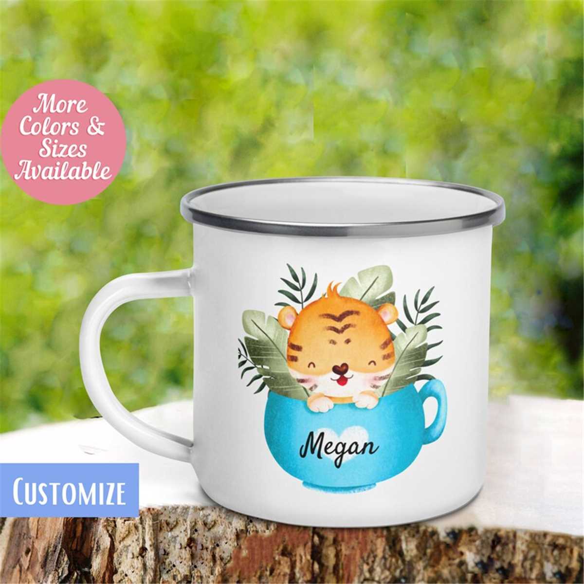 Tiger in Cup Mug, Personalize Custom Name Mug, Cute Mug for | Inspire ...