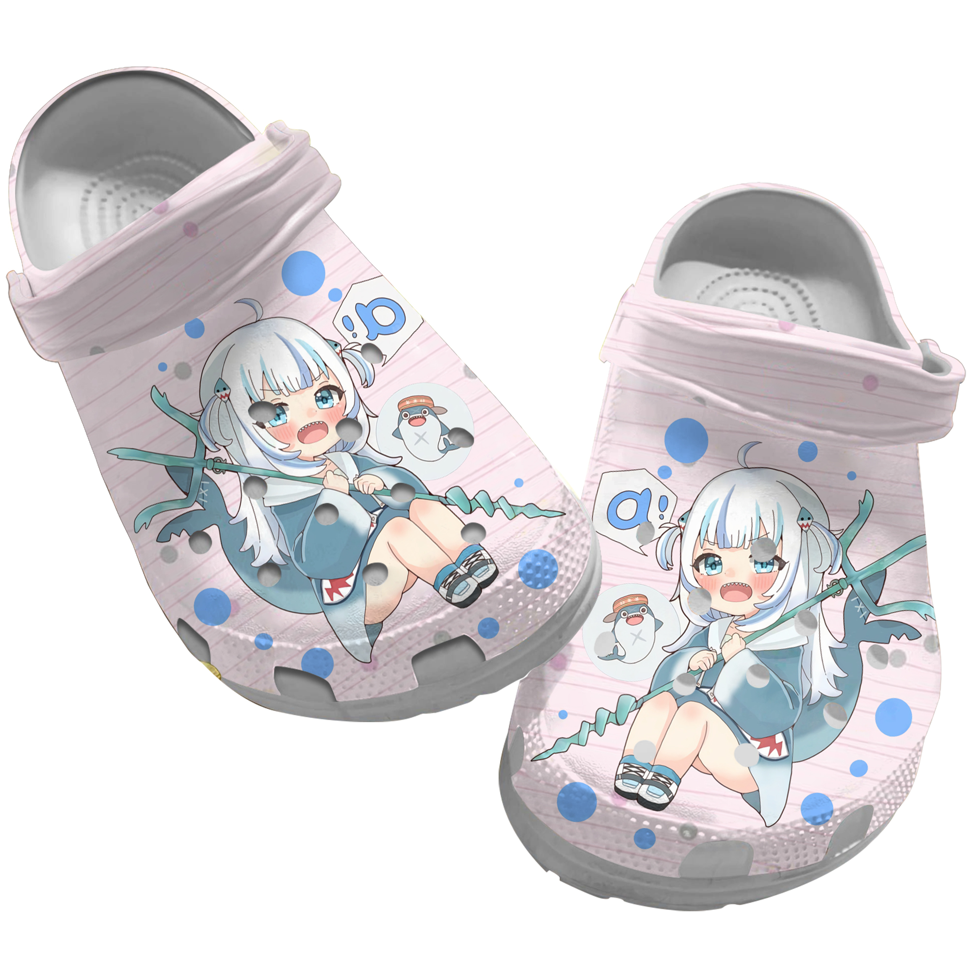 Gawr Gura Clog Shoes Unisex, Shark Vtuber Crocs, Anime Crocs - Inspire ...