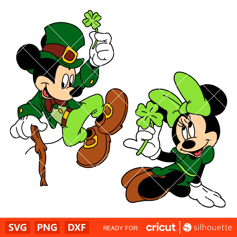 St. Patrick Mickey & Minnie Svg, Lucky Svg, St. Patricks Day | Inspire ...