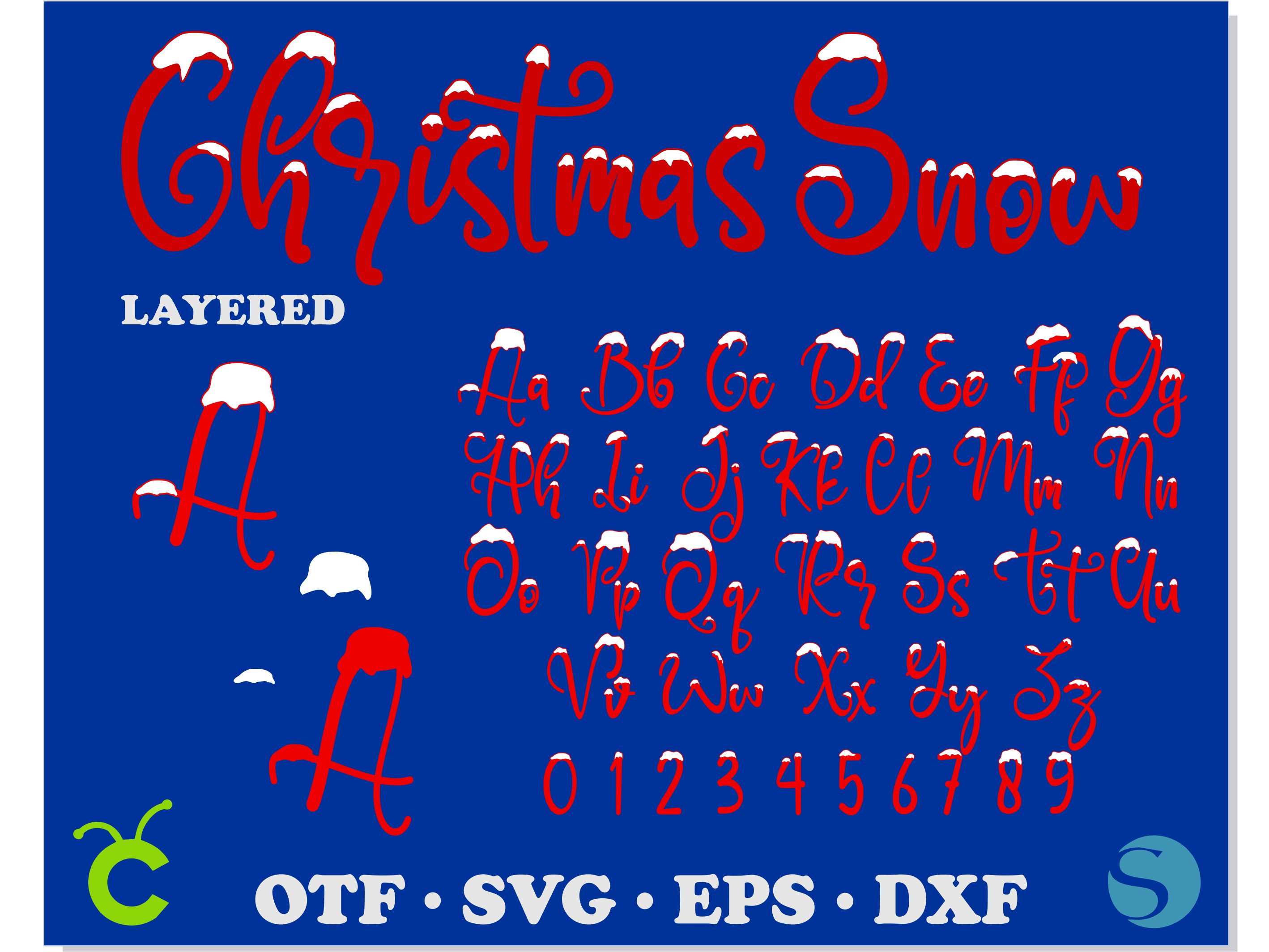 Christmas Snow Font SVG Layered Cricut | Christmas Font OTF, | Inspire ...