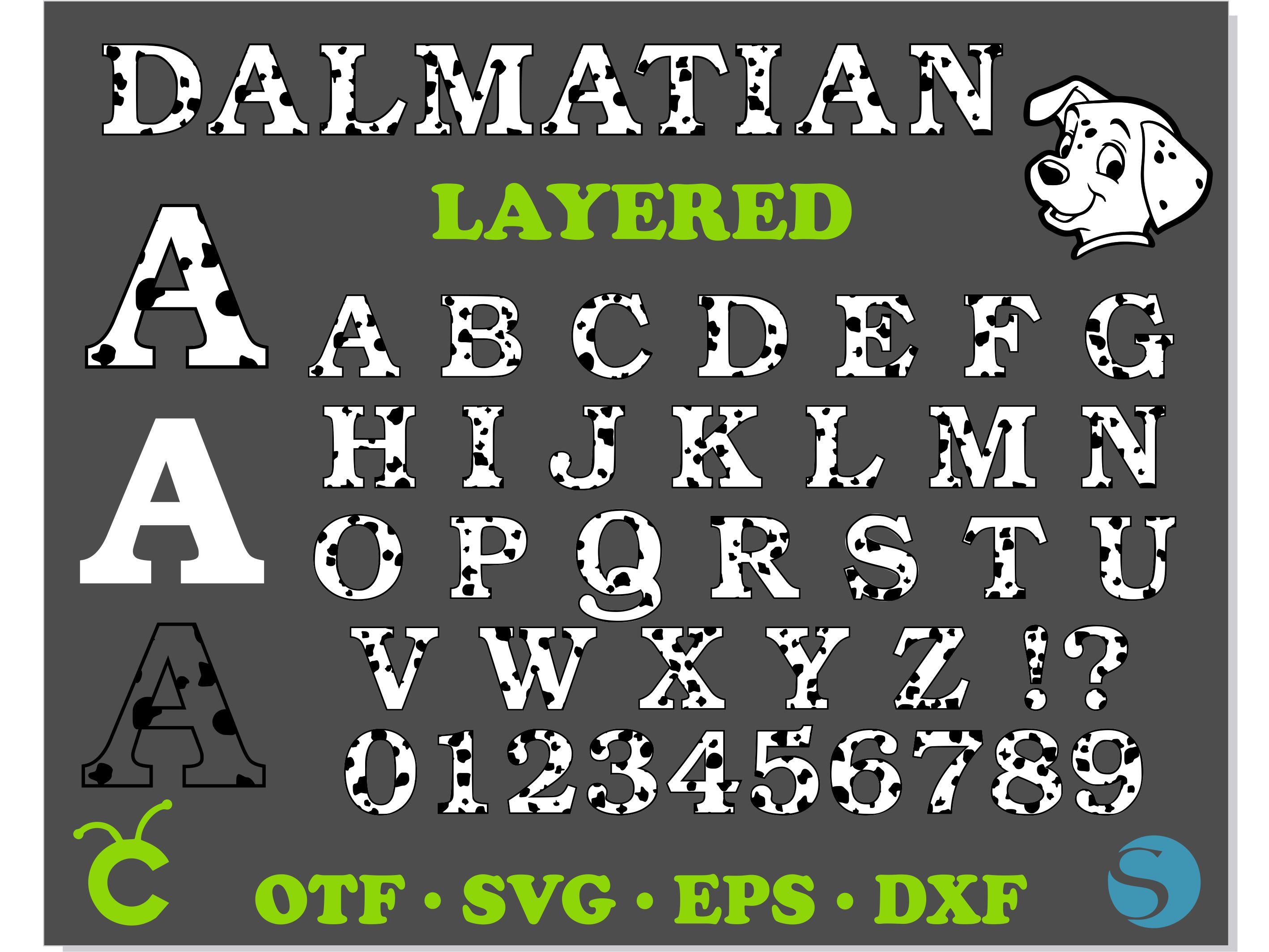 101 Dalmatian Font SVG Layered Cricut, Dalmatian Font SVG, D - Inspire ...