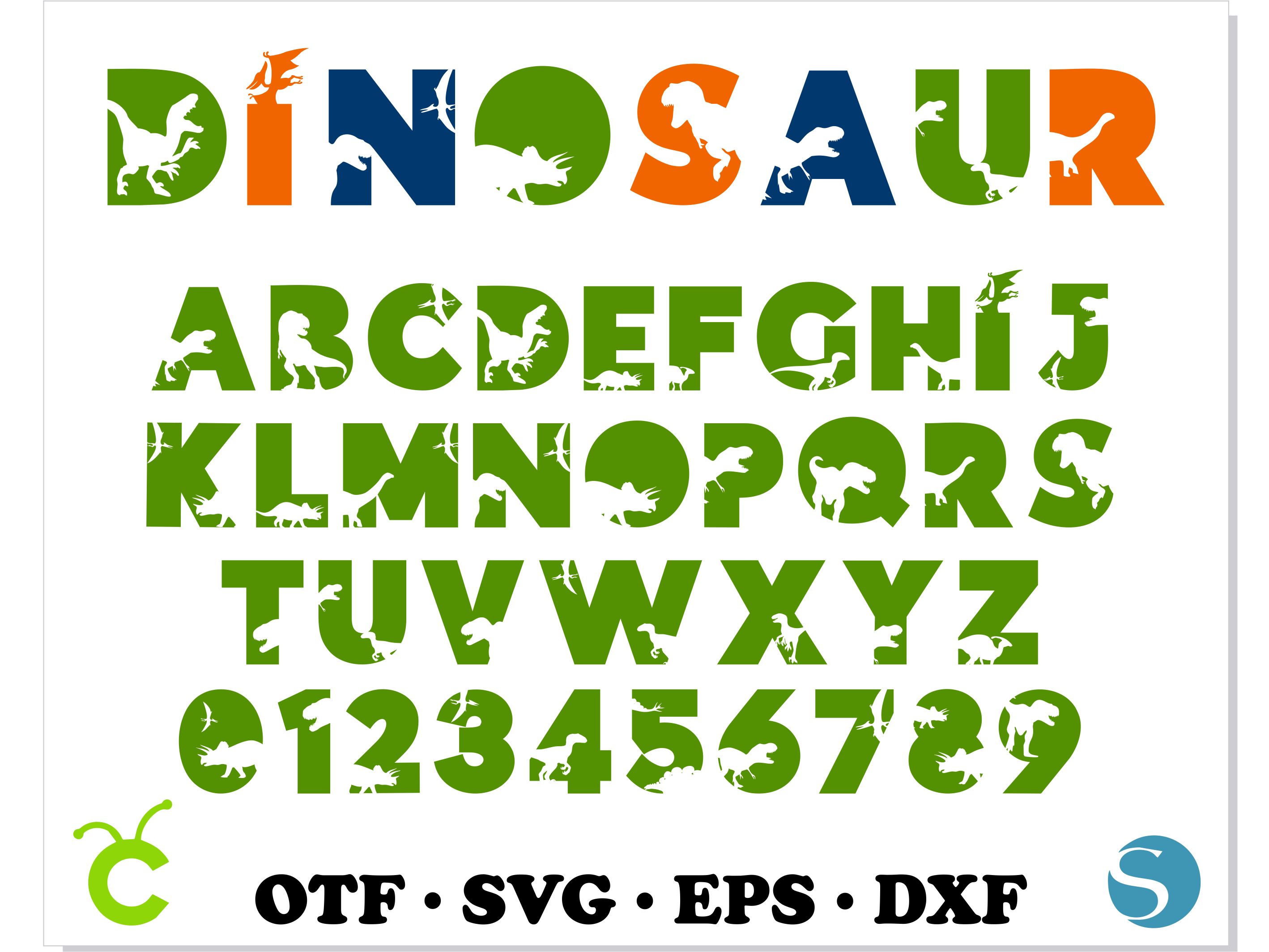 Dinosaur Font SVG Cricut, Dinosaur Font OTF, Dinosaur Alphab - Inspire Uplift