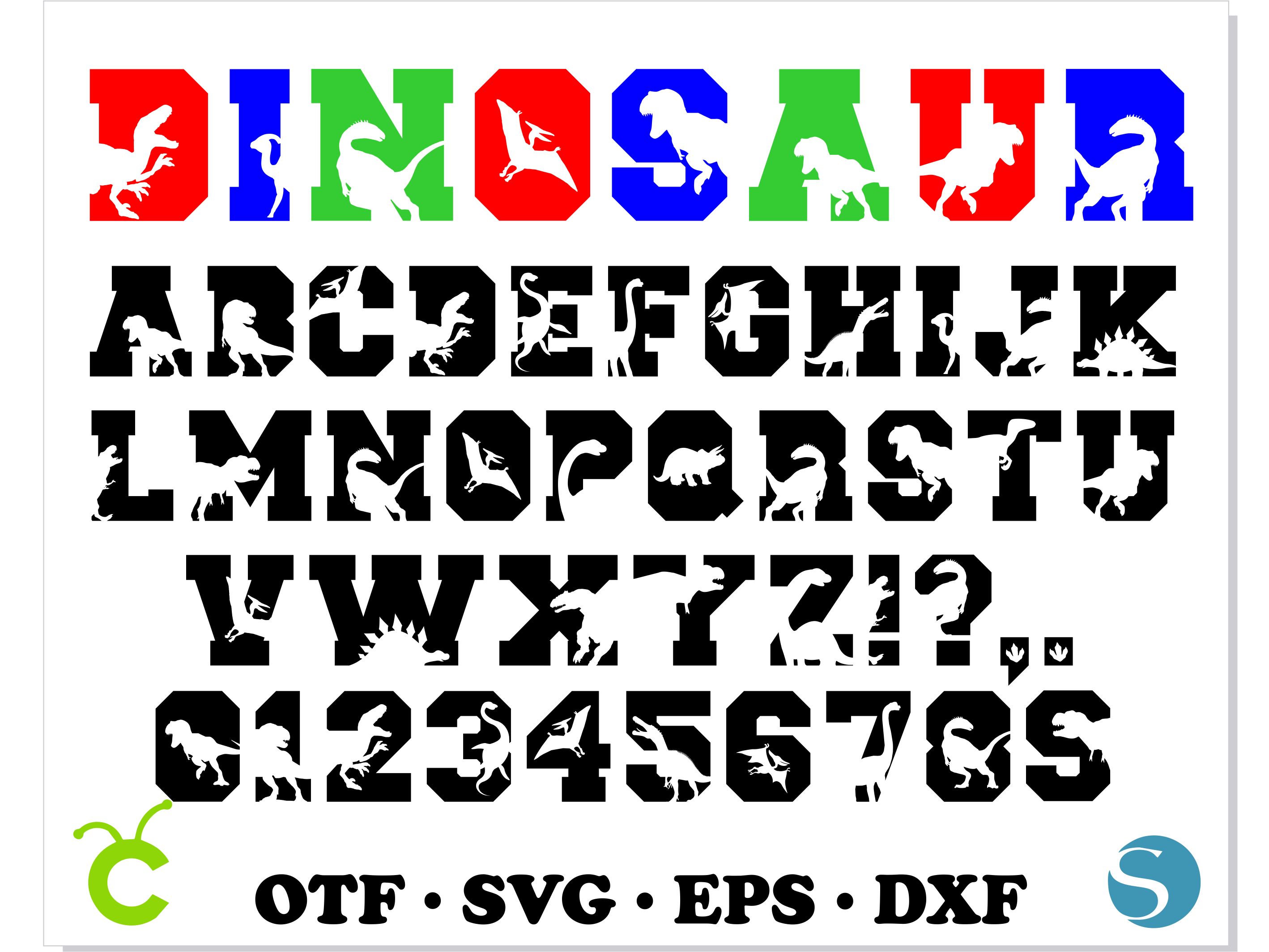 Dinosaur Font otf, Dinosaur Silhouette Font SVG, Dino letter | Inspire ...