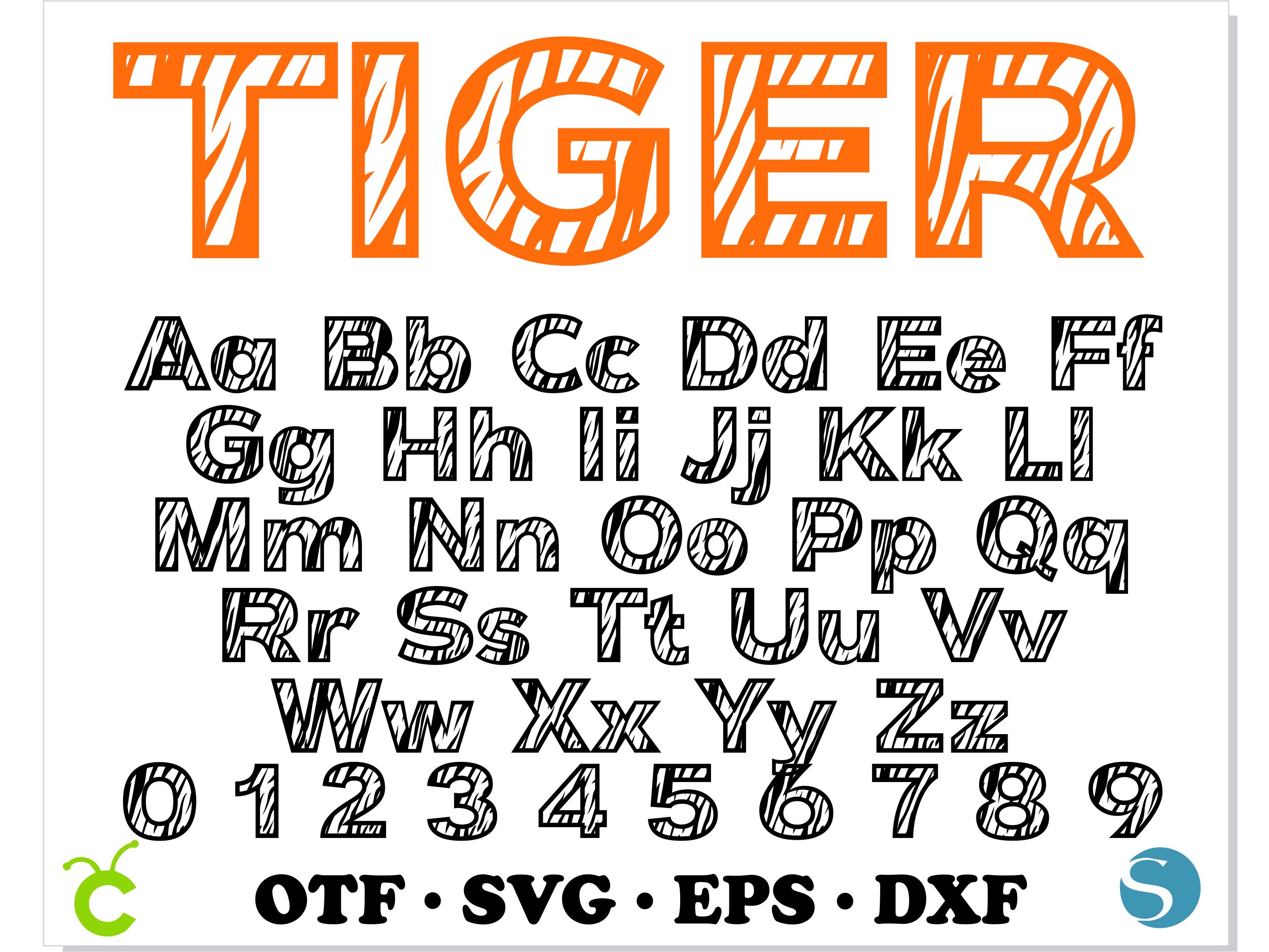 Tiger Font SVG Cricut, Tiger Font OTF, Tiger SVG letters SVG - Inspire ...