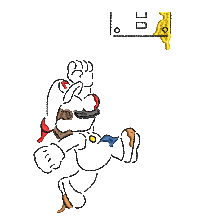 Mario Embroidery Line Art Design - Mario Embroidery Pattern | Inspire ...
