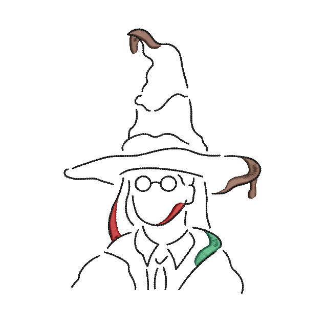 Wizard Embroidery Line Art Design - Simple Embroidery Design | Inspire ...