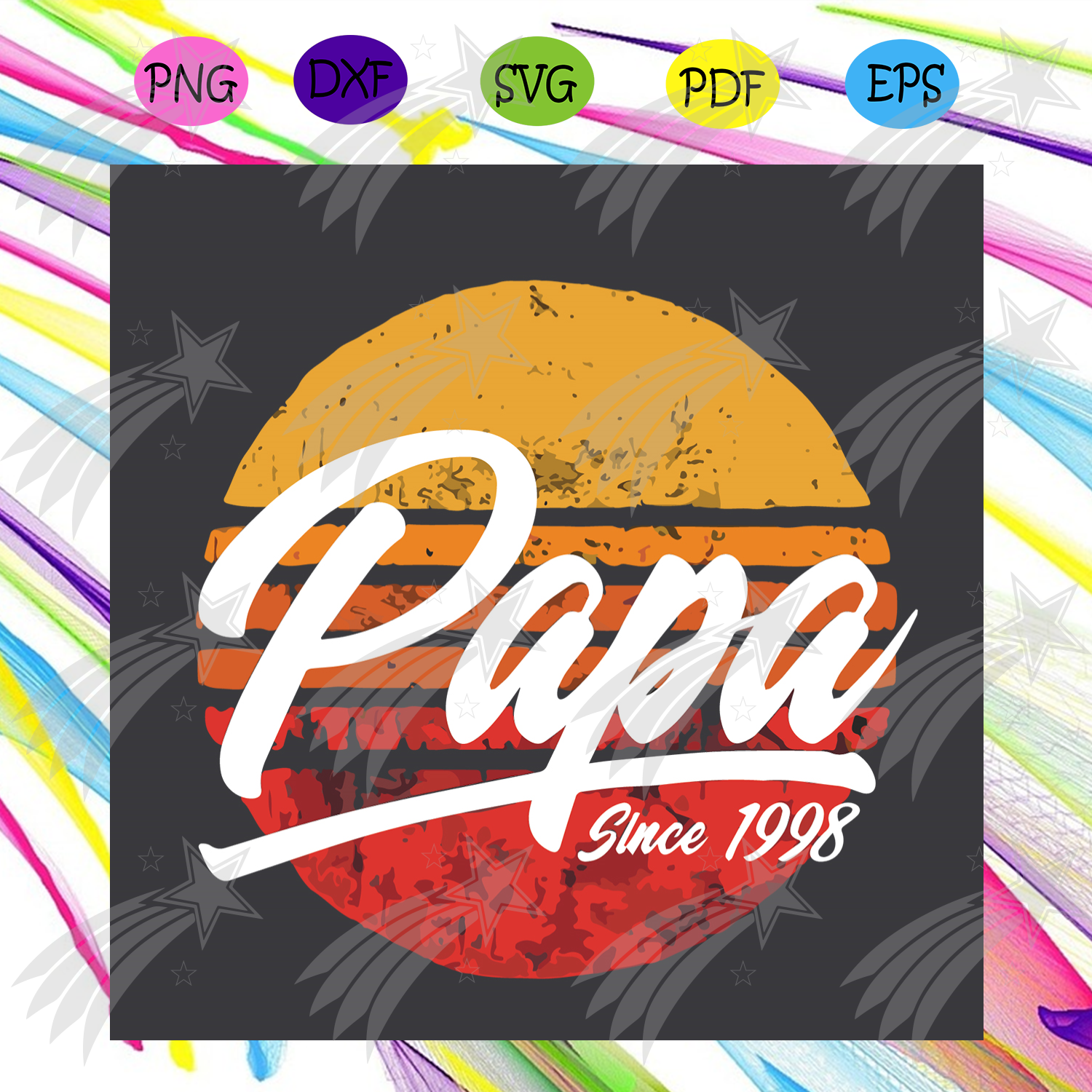 Papa Since 1998 Svg, Fathers Day Svg, 23rd Birthday Svg, Sin | Inspire ...