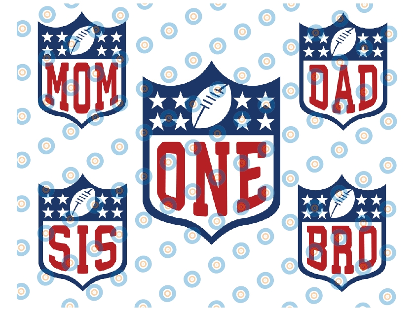 Football First Birthday Svg, Bundle One Mom Dad Sis Bro Fami - Inspire ...