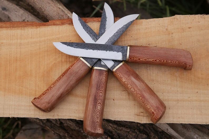 Handmade 1095 steel beautiful steak knives and wood carving | Inspire ...