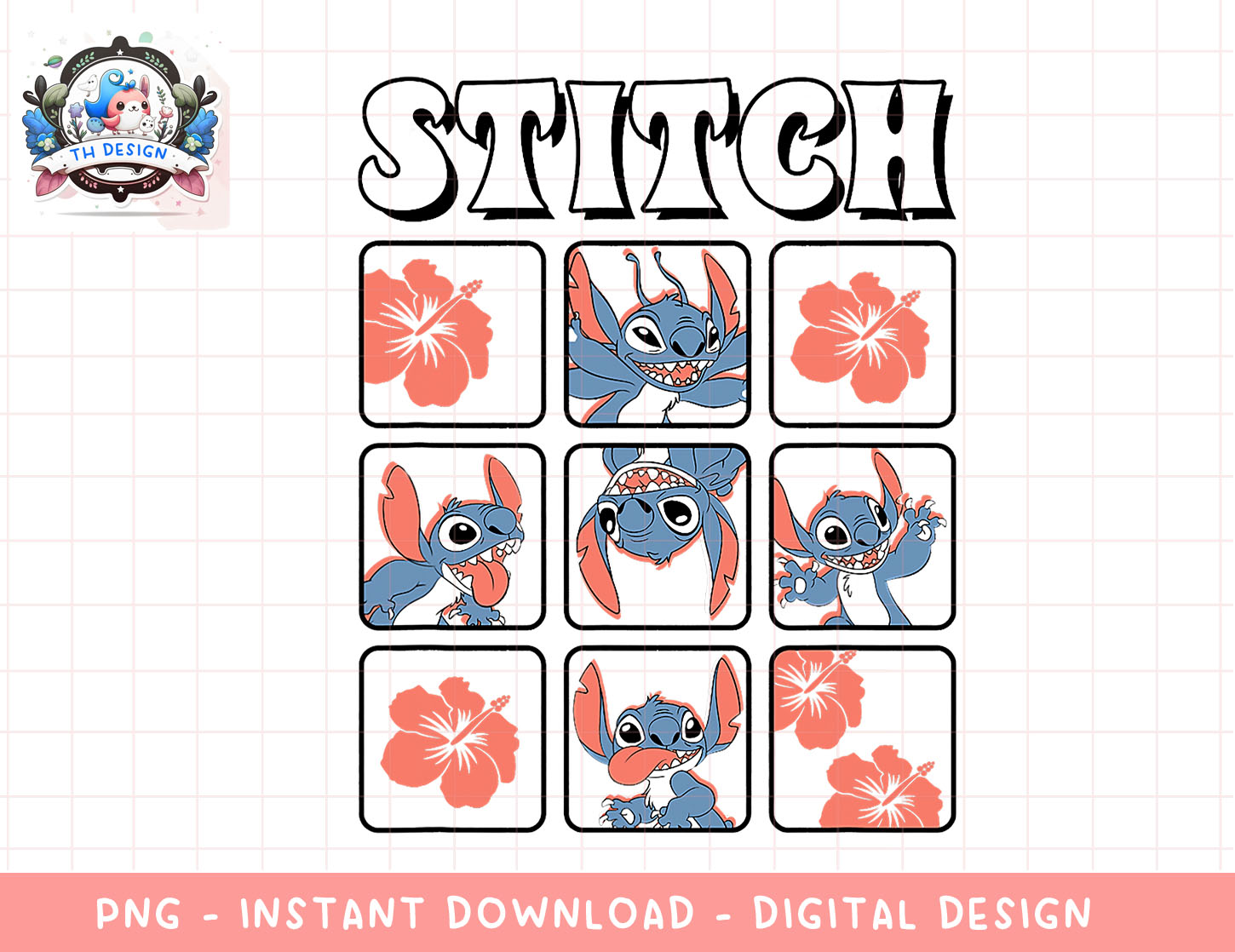 Disney Lilo & Stitch Moods Floral Grid Boxed Up png, sublima | Inspire ...