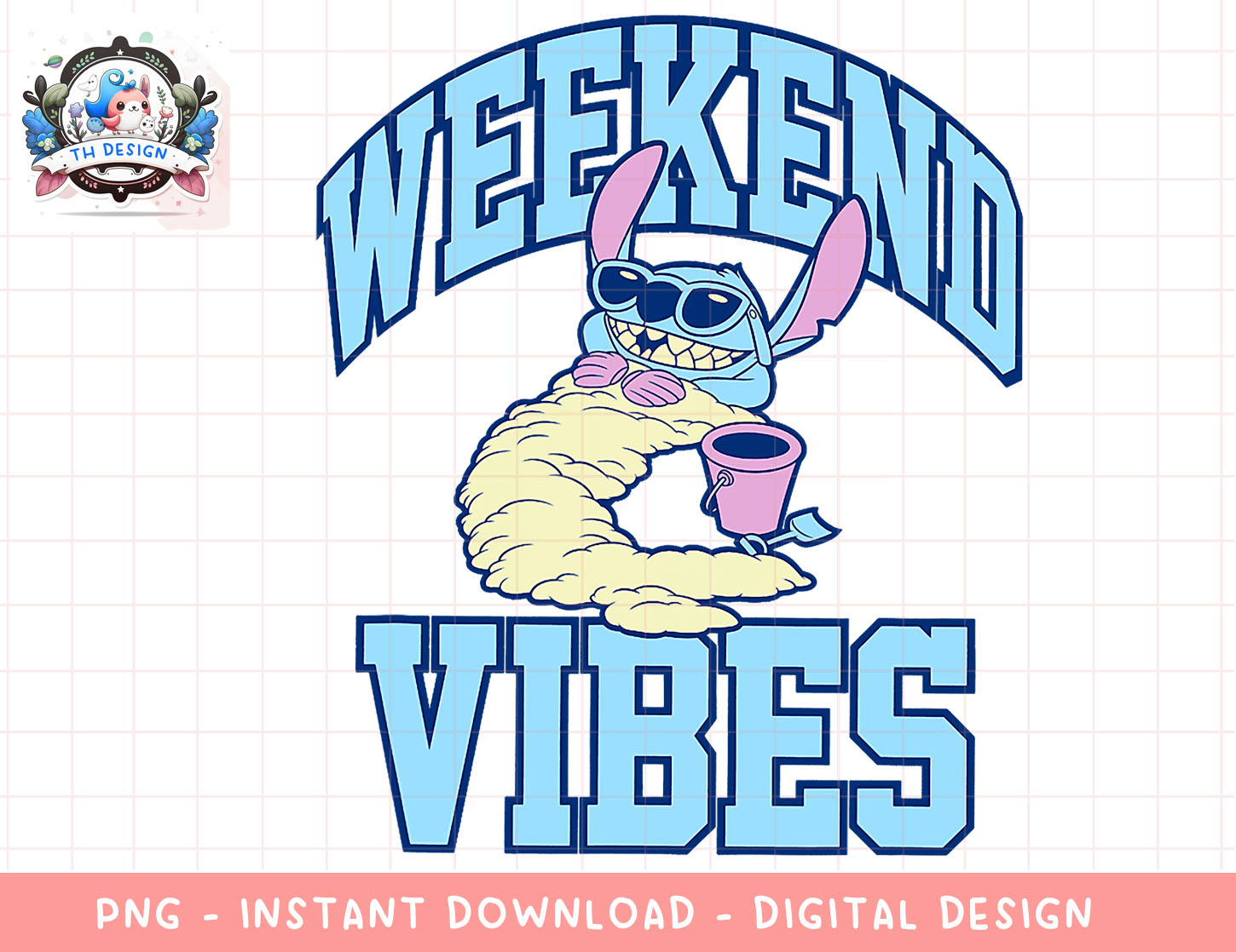 Disney Lilo & Stitch Weekend Vibes Buried In The Sand Funny | Inspire ...