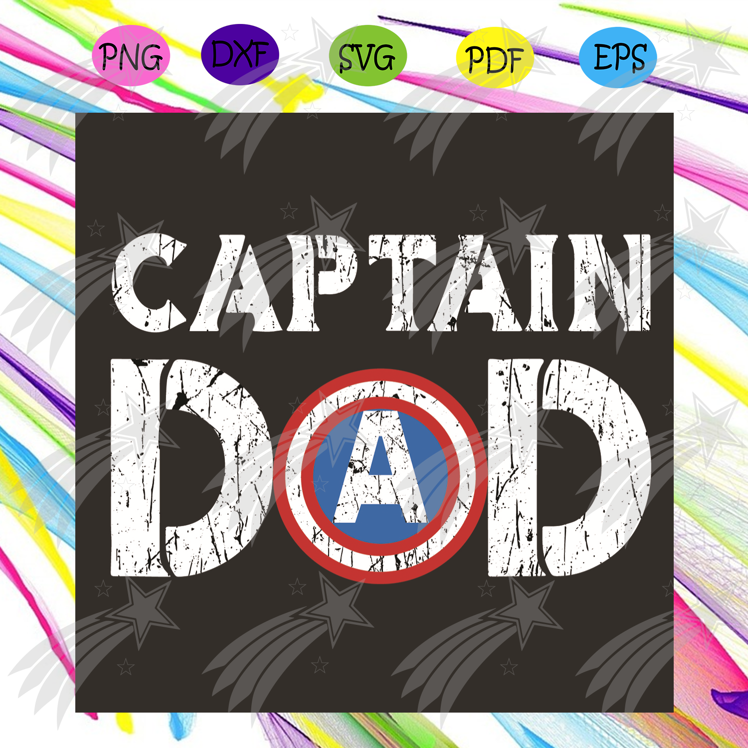 Captain Dad Superhero Men Fathers Day Svg, Fathers Day Svg, | Inspire ...