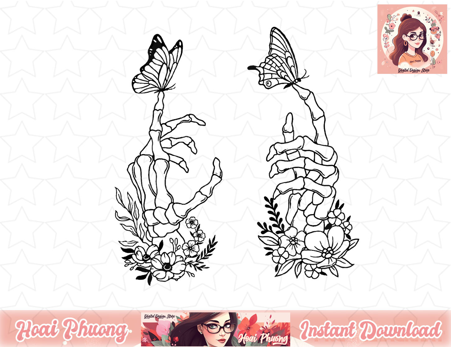 Cottagecore Aesthetic Butterfly Skeleton Hand Goth Fairycore | Inspire ...