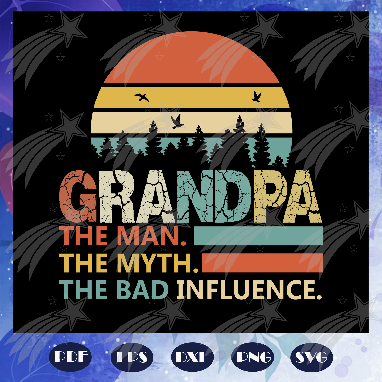 Grandpa the man the myth the bad influence, Fathers day svg, | Inspire ...