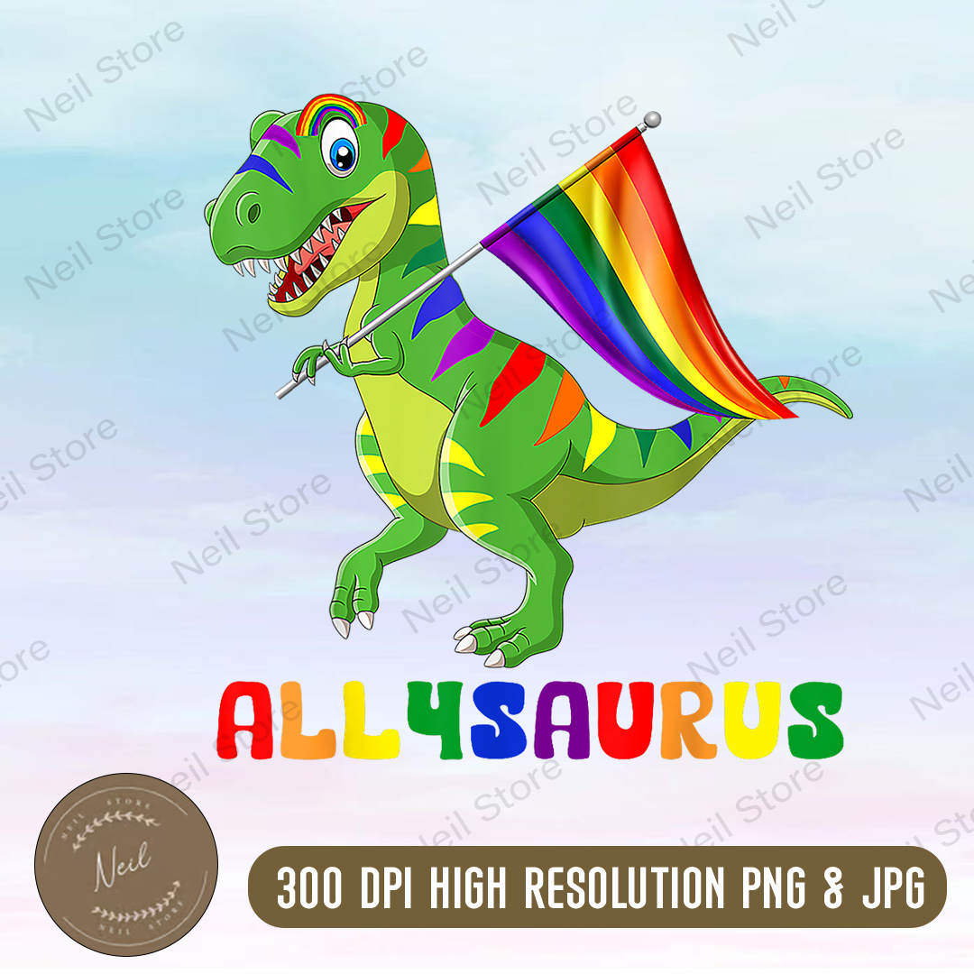 Allysaurus LGBT Png ,Dinosaur Rainbow Flag Ally LGBT Pride P | Inspire ...