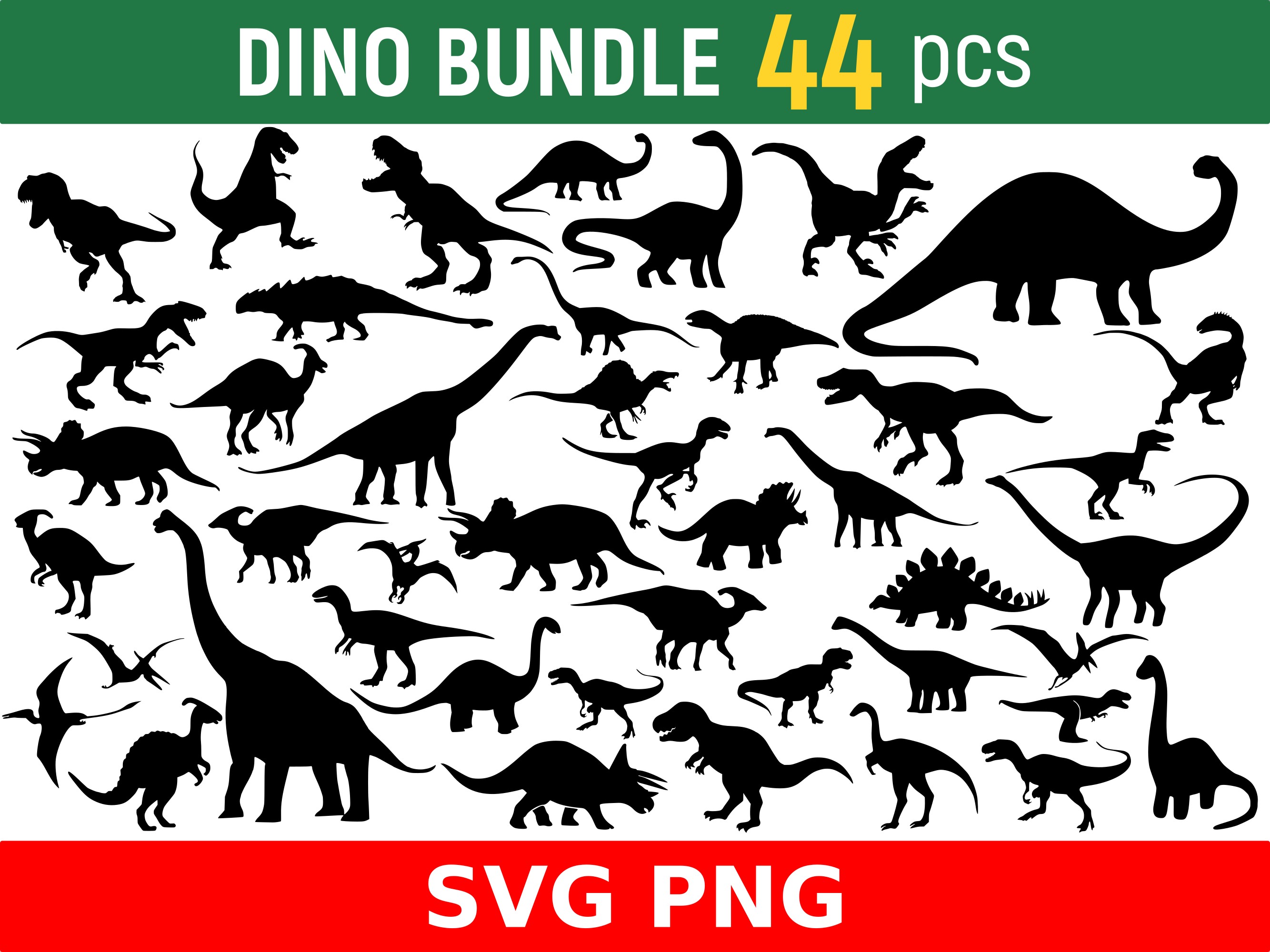 Dinosaur svg bundle | dinosaur clipart png | dinosaur silhou | Inspire ...