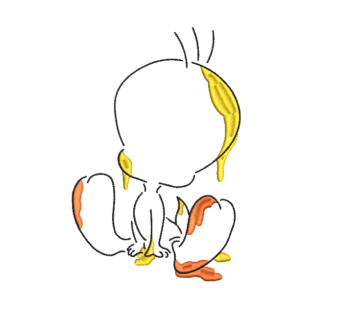 Tweety Cartoon Embroidery Line Art Design - Looney Tunes Emb - Inspire ...