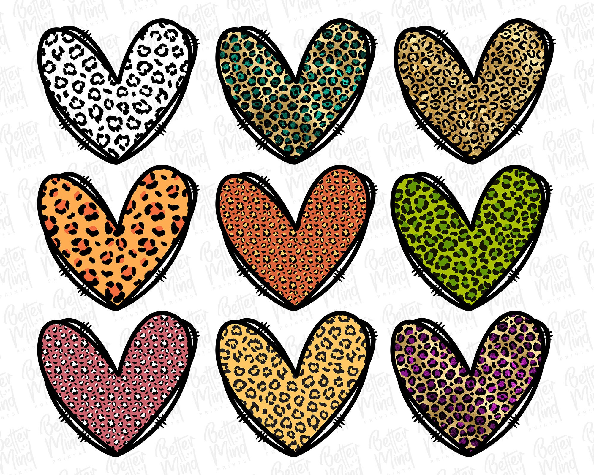 Leopard Heart PNG Design Bundle, Valentine Heart png, Leopar - Inspire ...